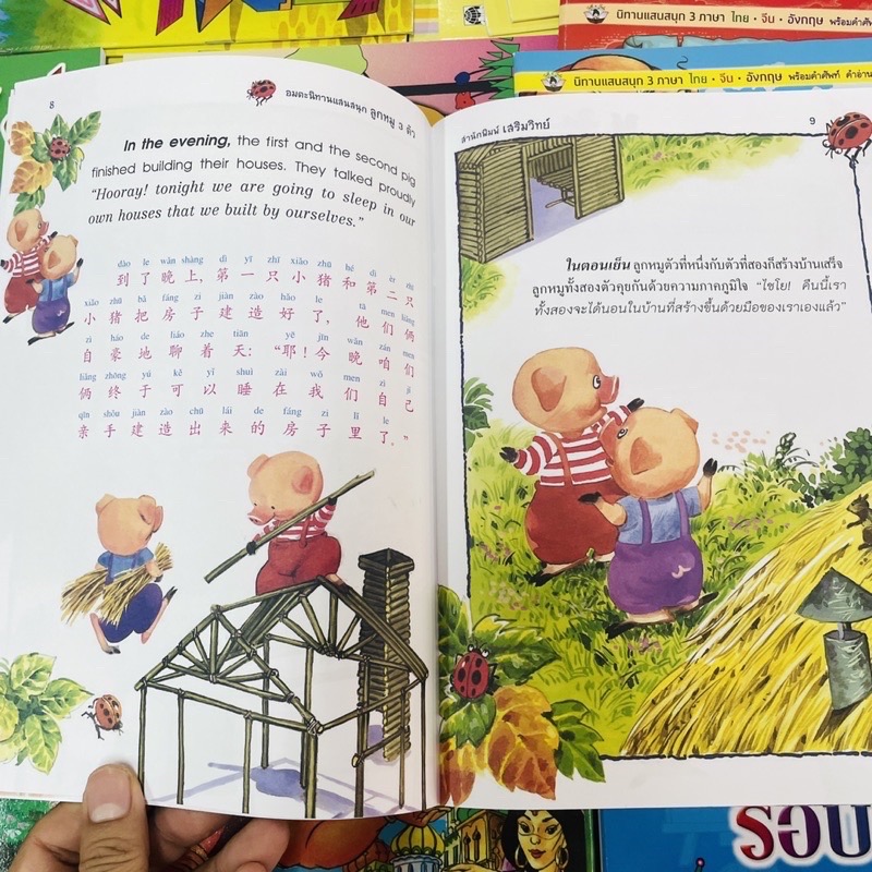 changkid นิทานอิสป 3 ภาษา ไทย อังกฤษ จีน สำหรับคุณหนู ภาพสวย ฝึกภาษา ลูกหมู 3 ตัว หนูน้อยหมวกแดง ...