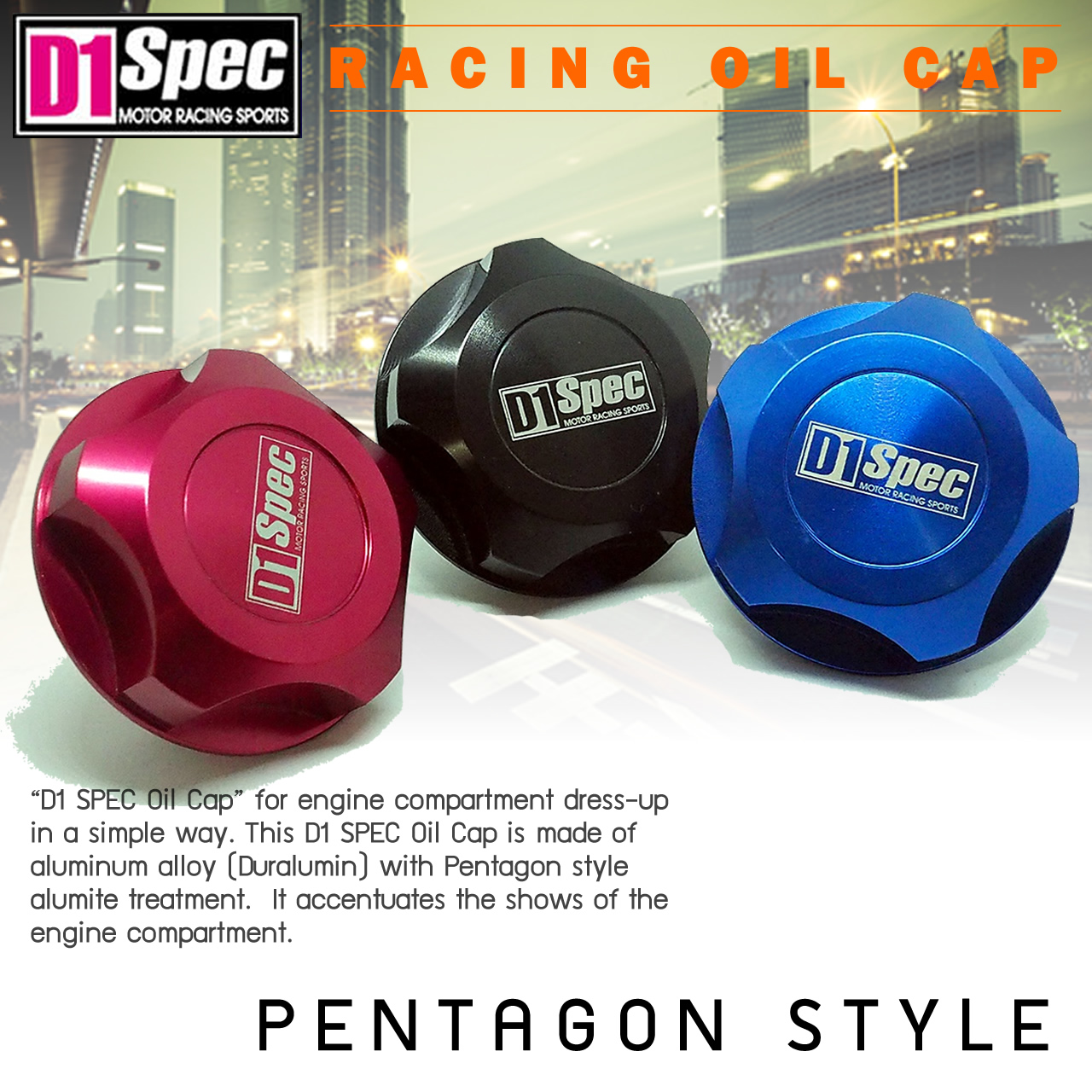 D1 Spec ฝาน้ำมันเครื่อง ฝาปิดน้ำมันเครื่อง อลูมิเนียม Racing Oil Cap ...