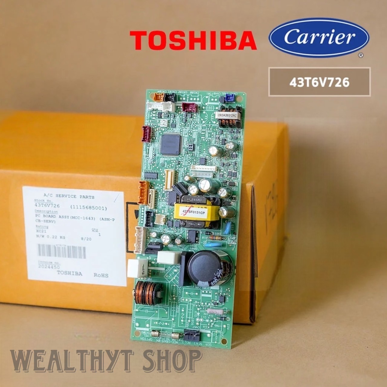 43T6V726 แผงวงจรแอร์ Carrier แผงบอร์ดแอร์แคเรียร์ บอร์ดคอยล์เย็น รุ่น ...