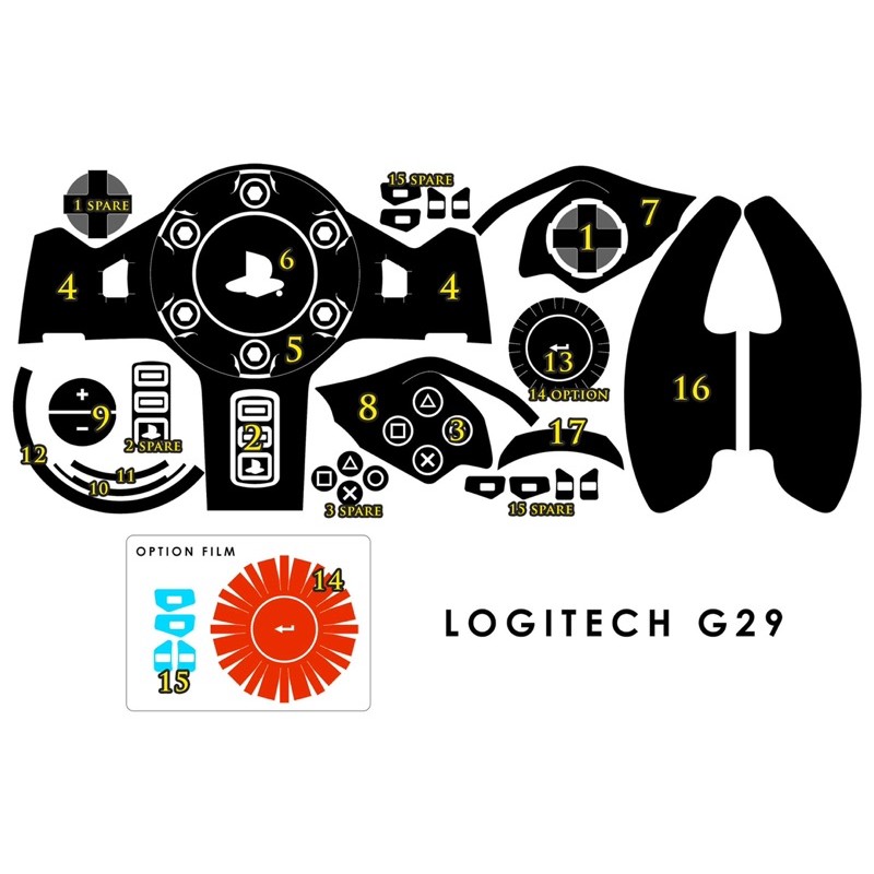 สติ๊กเกอร์กันรอย Logitech G29 - GuideGamingKits - ThaiPick