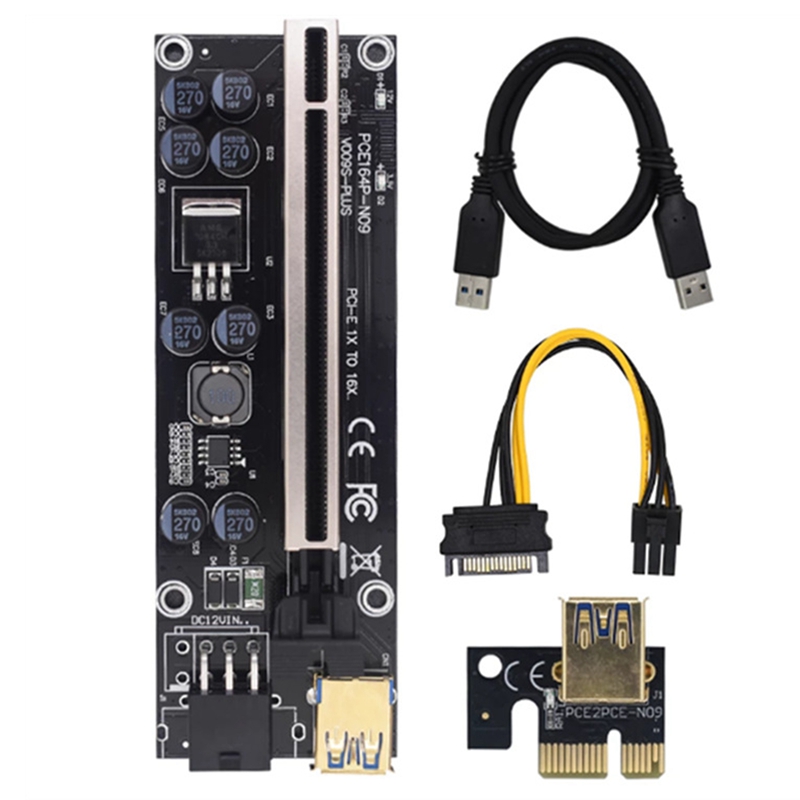 009S Plus Riser Card VER009S PCIE PCI-E PCI Express X16 GPU 6in Adapter ...