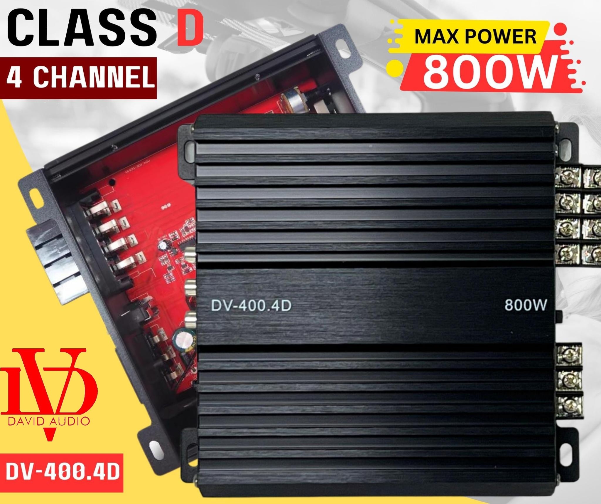 ตัวแรงคุ้มสุดๆ แอมป์ คลาสดี 4 ชาแนล 800 วัตต์ ขับกลางแหลม เบส DV DAVID ...