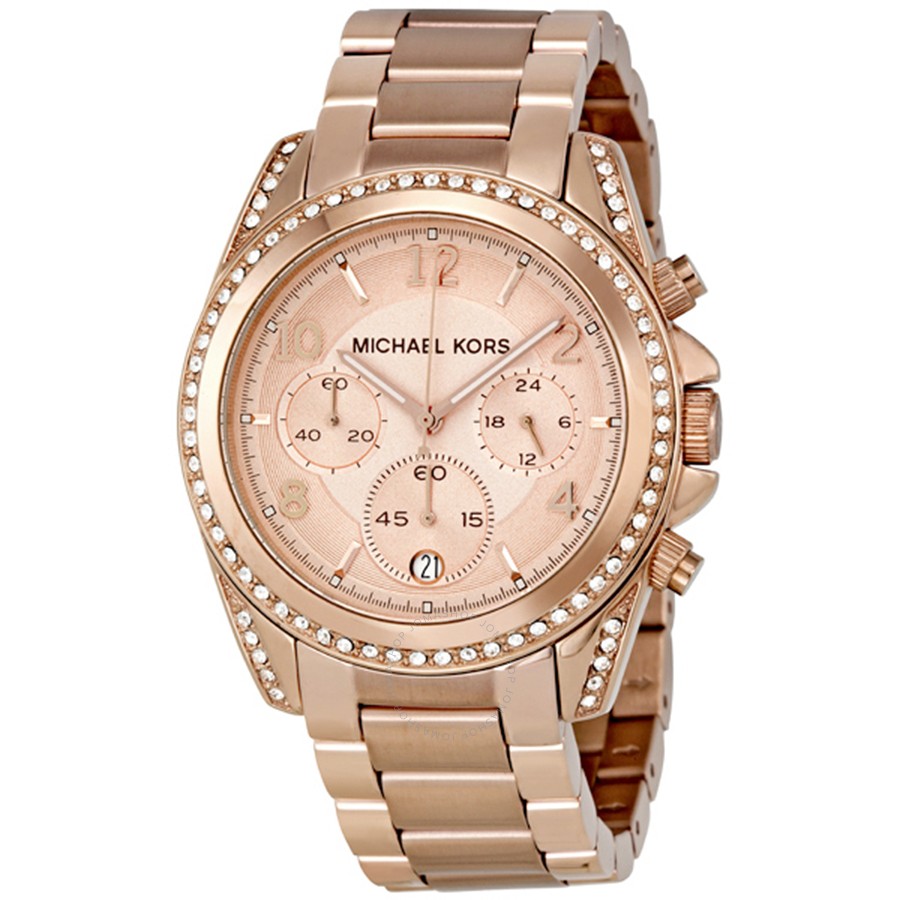 Michael Kors Cooper Chronograph Silver Dial Stainless Steel Ladies ...