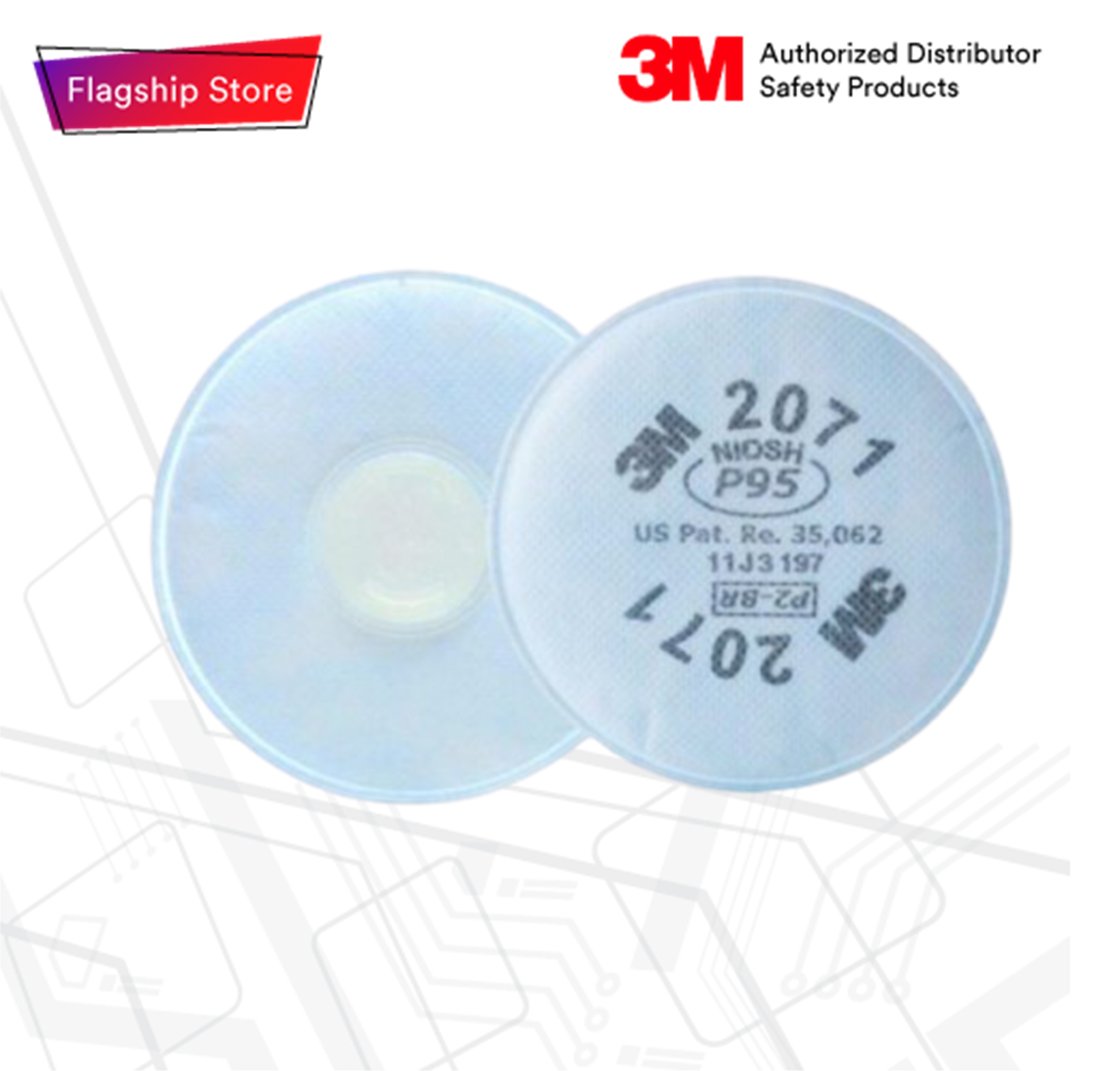 3M™ 2071 แผ่นกรองอนุภาคสำหรับกรองฝุ่น ละออง ฟูมโลหะ P95 (2ชิ้น/แพ็ค ...