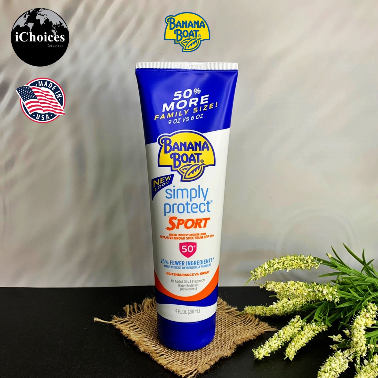 Sale 80% Exp 05/21 โลชั่นทากันแดด สำหรับผิวบอบบาง Banana Boat® Simply ...