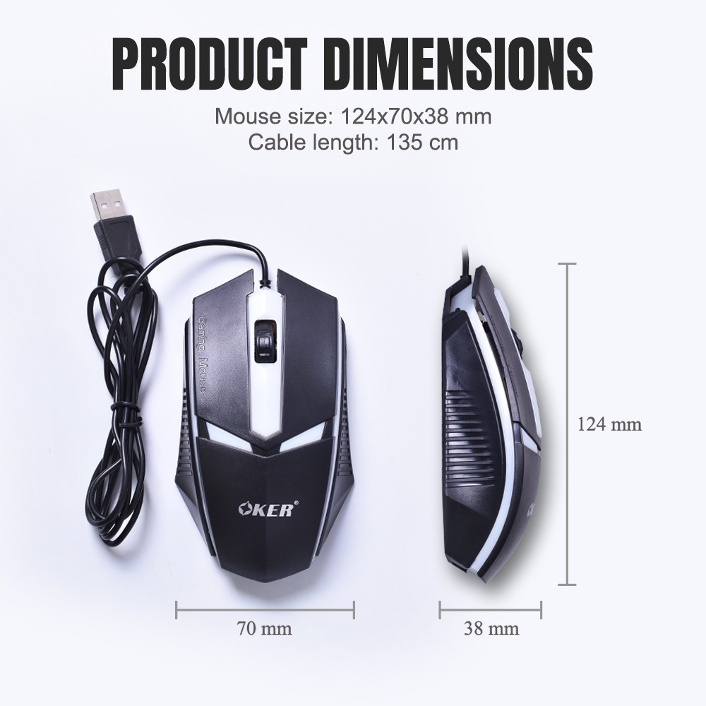 OKER GAMING MOUSE WIRED LED MOUSE OP-165 - OKER THAILAND - ThaiPick
