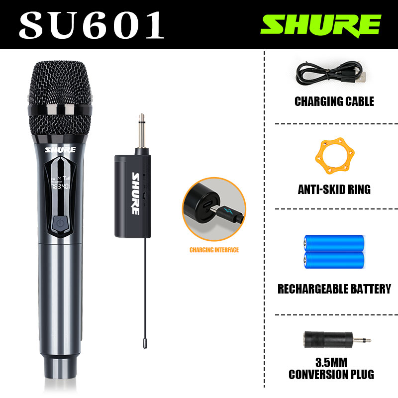 SHURE SU601/SU602 ไมโครโฟนไร้สาย 2 ไมโครโฟนแบบใช้มือถือ 50M ระยะทางรับ ...