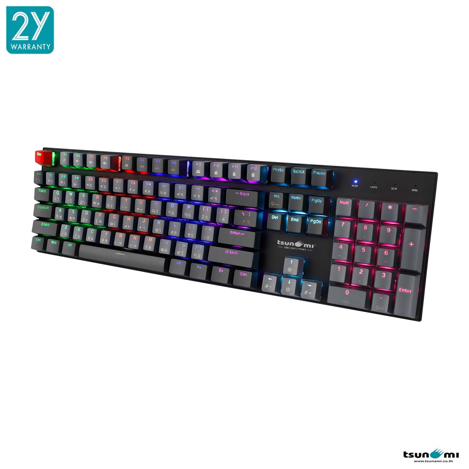 คีย์บอร์ดเกมมิ่ง Tsunami MK-02 Plus Pro 104Keys Mechanical Gaming ...