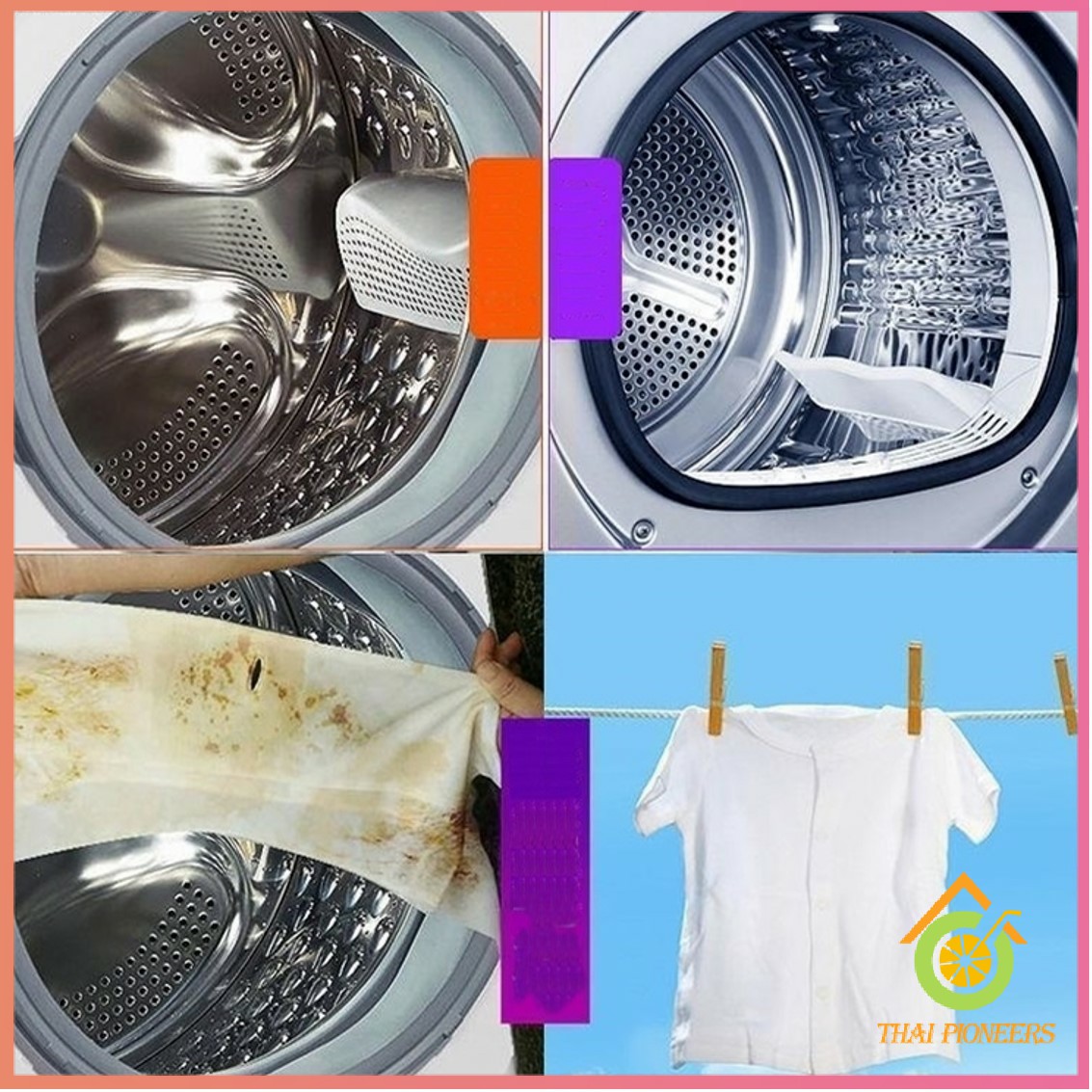 Thai Pioneers ผงทำความสะอาดเครื่องซักผ้า ผงล้างเครื่องซักผ้า Washing ...