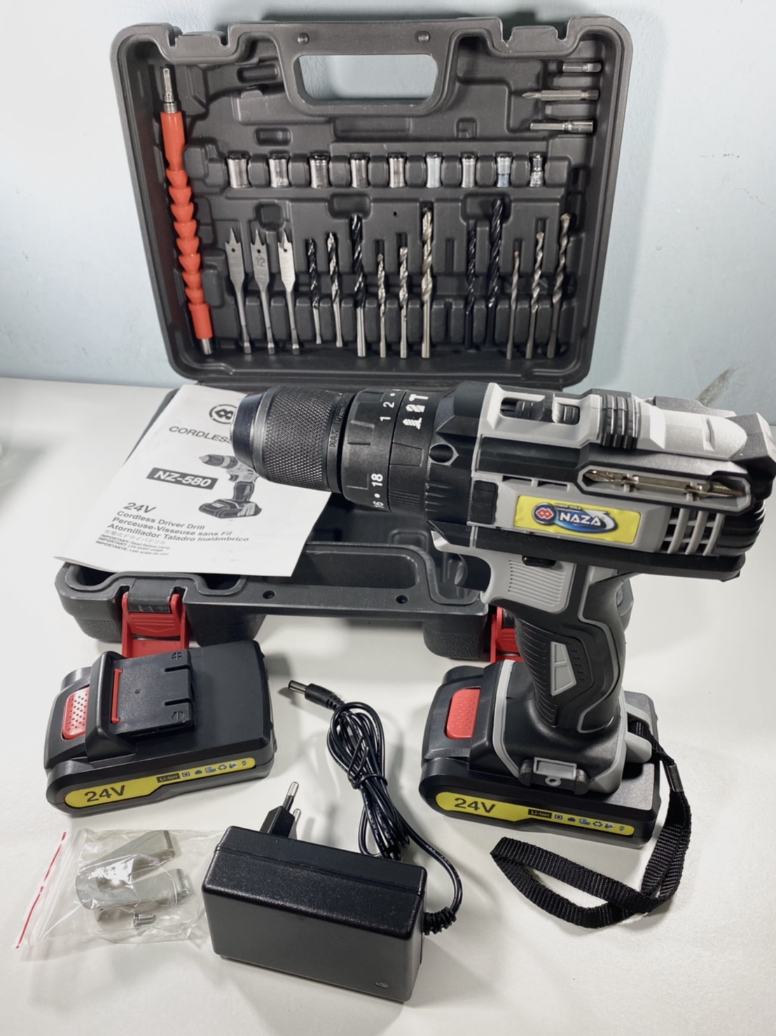 NAZA สว่านกระแทกไร้สาย 24V พร้อมอุปกรณ์ รุ่น NZ-580 - k.sampeng - ThaiPick