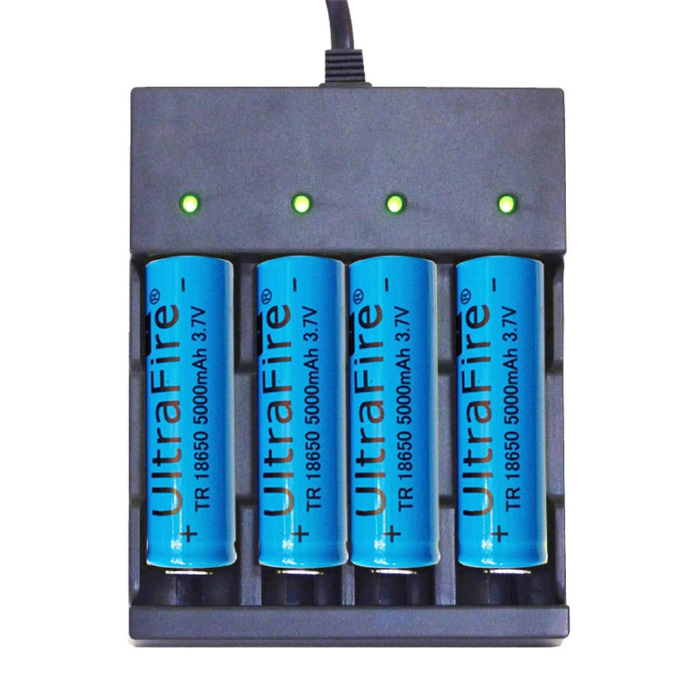 4Pcs High Capacity 16340 Battery 18650 Battery 3.7V 5000mah Li-ion ...