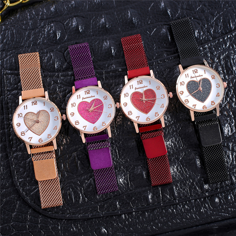 Luxury Women Romantic Heart Wrist Watches Fashion Ladies Magnetic Strap ...
