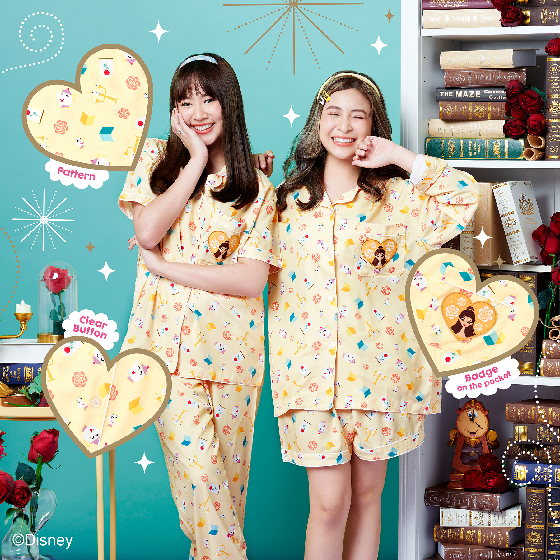 BOLD LIKE A ROSE Pyjamas เซ็ตชุดนอนคอปก DISNEY PRINCESS collection ...