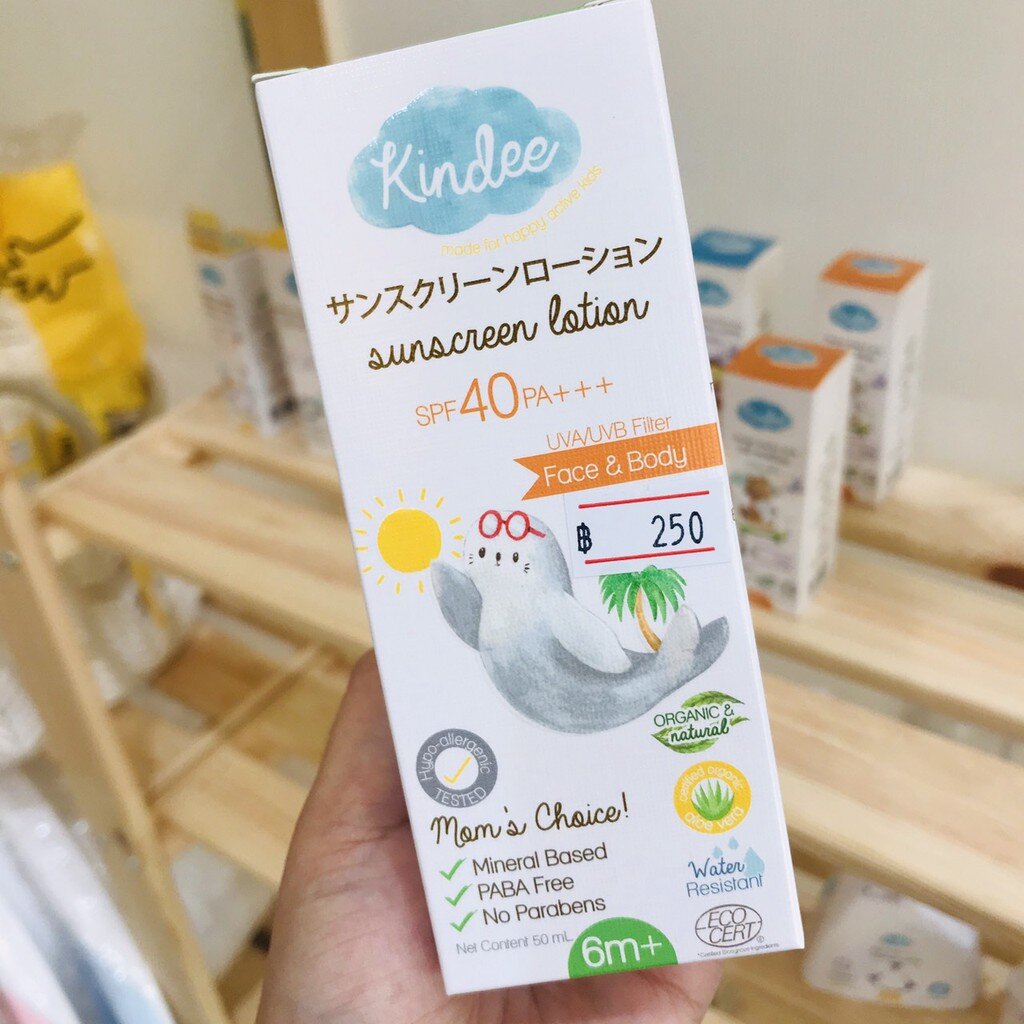Kindee โลชั่นกันแดดสูตรออร์แกนิค SPF 40PA Sunscreen Lotion 50 มล. ...