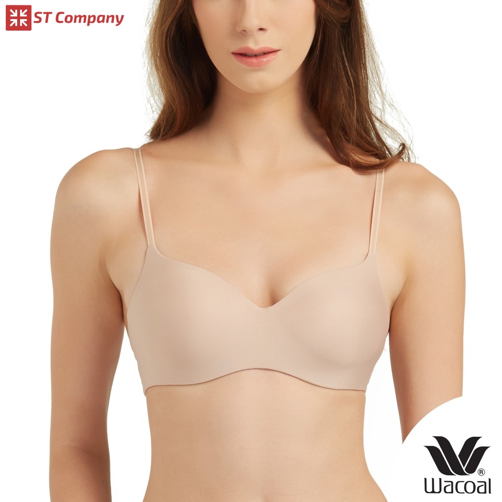 Wacoal Wireless bra บราไร้โครง กระชับทรงสวย สีครีม (Cream) รุ่น WB3A14 ไร้รอยต่อบริเวณเต้า ...