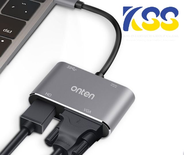 ONTEN USB-C to HDMI + VGA รุ่น otn-95112 - KSS NETWORK - ThaiPick