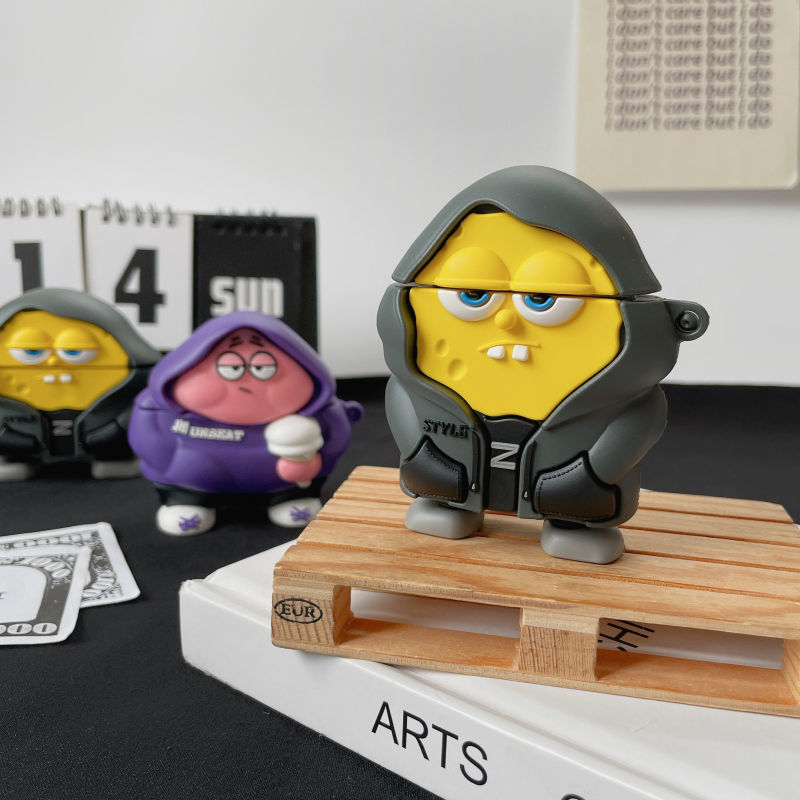 Cartoon Fashion Spongebob Patrick Star Soft Earphone Case for AirPods 1 ...