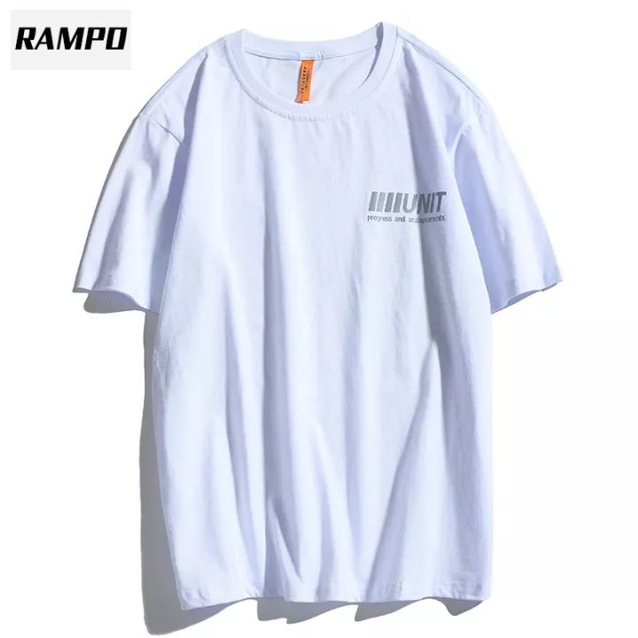 เสื้อยืดคอกลม Rampoสะท้อนแสงปีกพิมพ์สั้นเสื้อยืดชายอินเทรนด์ฤดูร้อนInsเสื้อยืดผู้หญิงผู้หญิงคู่ ...