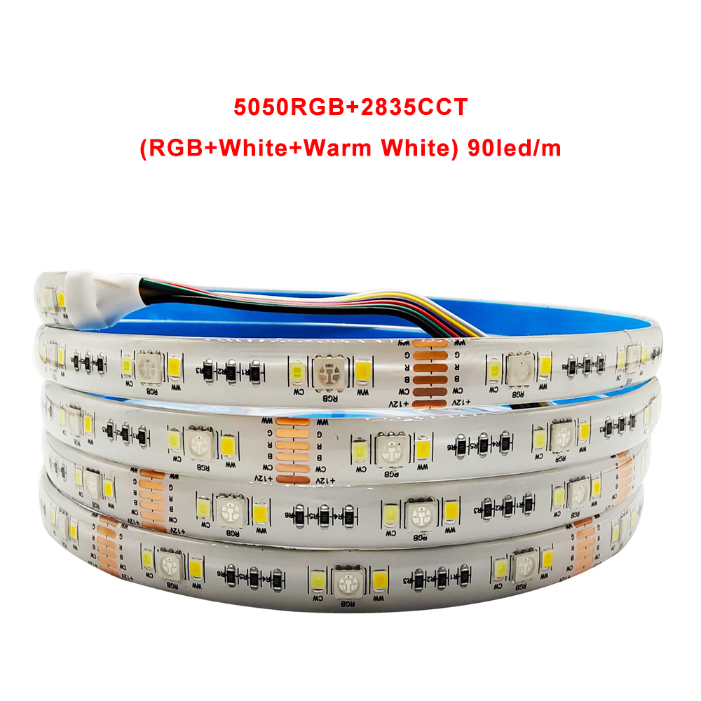 5M 2835 5050 RGB+CCT 5 Colors in 1 Chip Luces Led Strip Light 4in1 RGBW ...