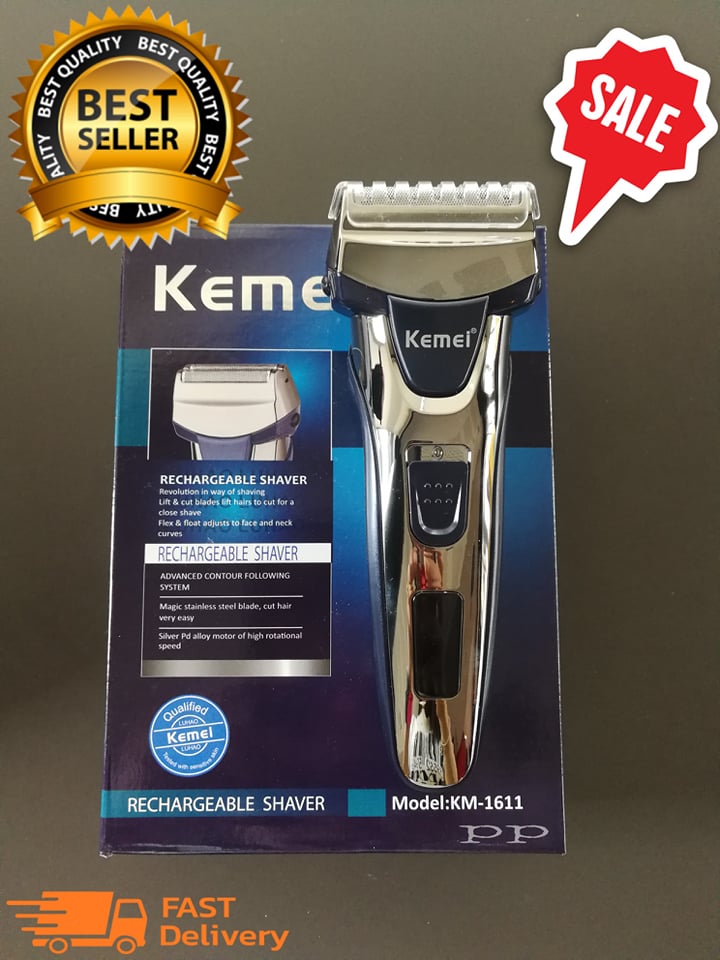 เครื่องโกนหนวดไฟฟ้า ที่โกนหนวดเครา เครื่องแต่งหนวดไฟฟ้า Kemei KM-1611 RECHARGEABLE SHAVER ...