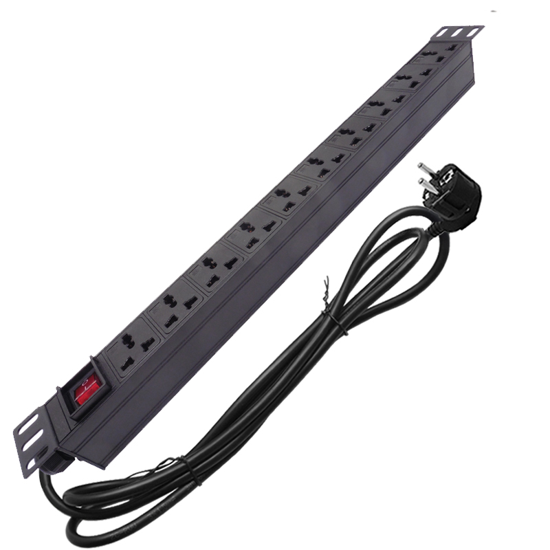 Alloy Power Distribution Unit (PDU) Power Strip Unit for Data Cabinet Rack 2-12 Socket Cord ...