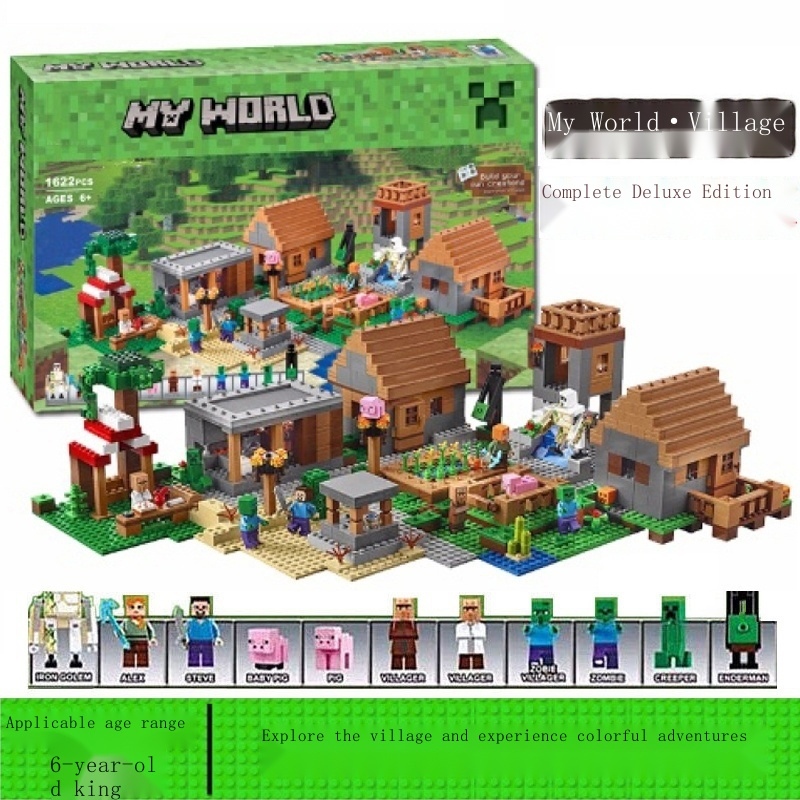 LEGO Assembling I cave Minecraft world government mine village building ...