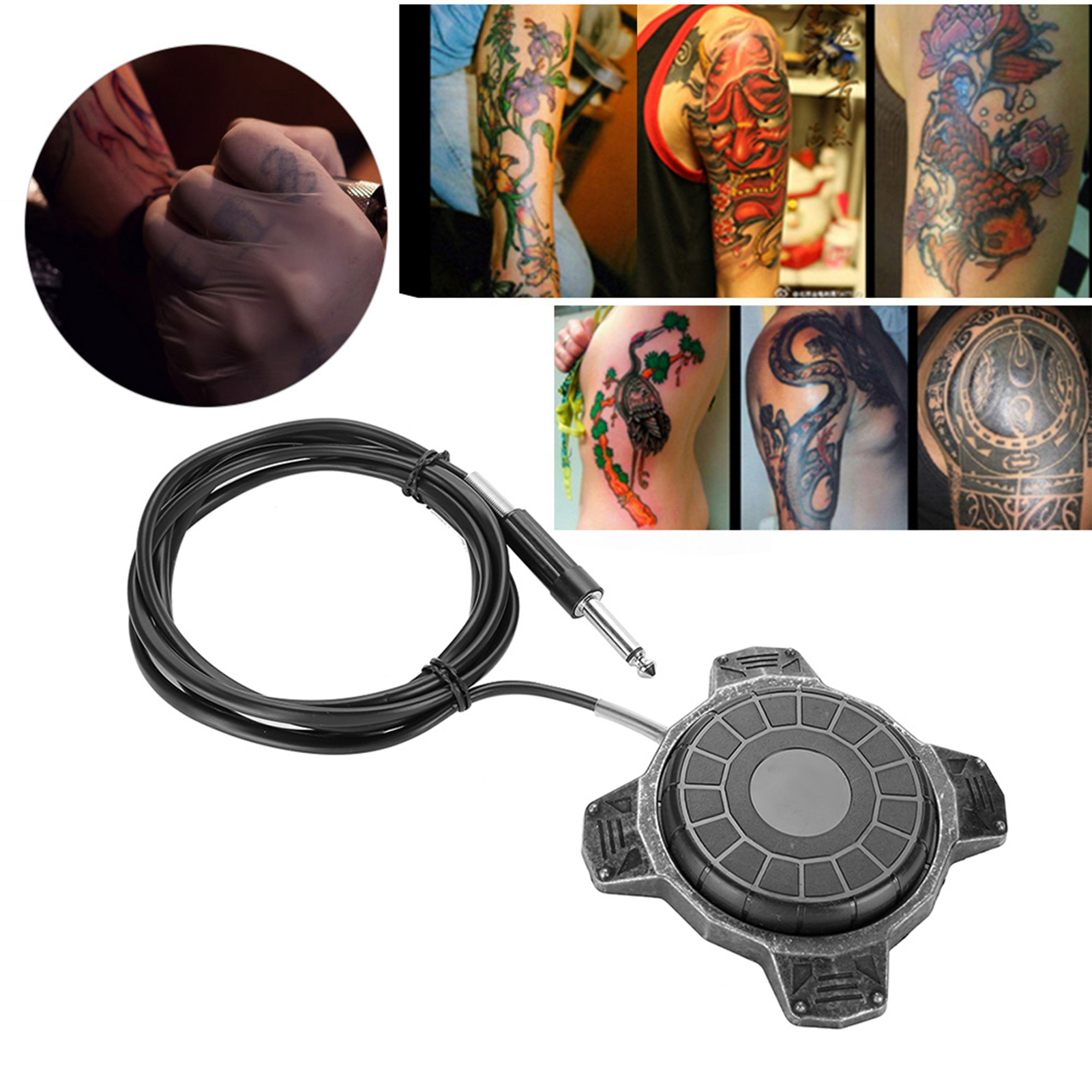 Tattoo Foot Pedal 360° Switch For Tattoo Machine G-u-n with Power Clip ...