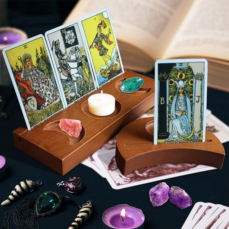 Tarot Card Holder Stand Display Your Daily Affirmation Cards Stand Wood ...
