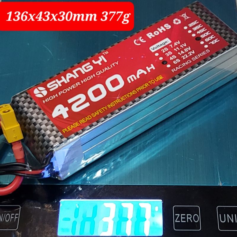 แบต ลิโพ SHANG YI 4200mah 7.4V(2S) 11.1V(3S) 14.8V(4S) 22.2V(6S) 50C XT60 - Case_999 - ThaiPick