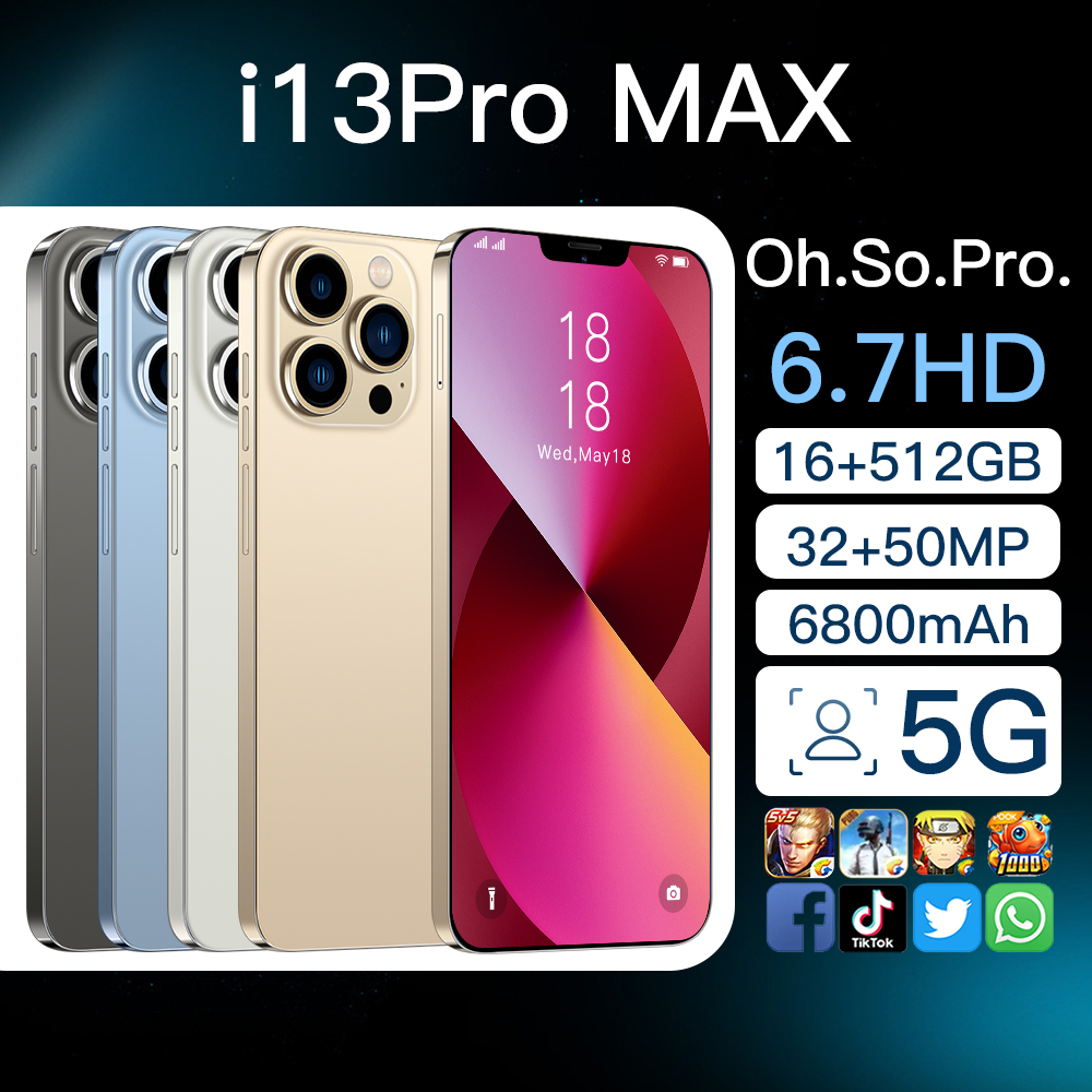 สมาร์ทโฟน I13 pro max 16GB512GB smart phone 6.7 inch full screen ...