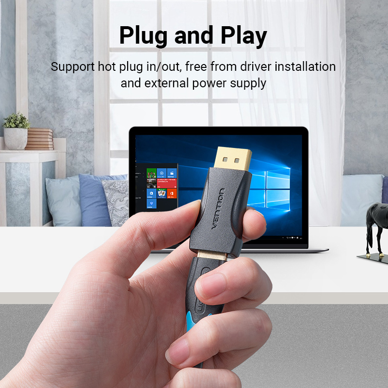 Vention หัวแปลง DP to HDMI 4K 30Hz Displayport Adapter Male to Female Converter DisplayPort to ...