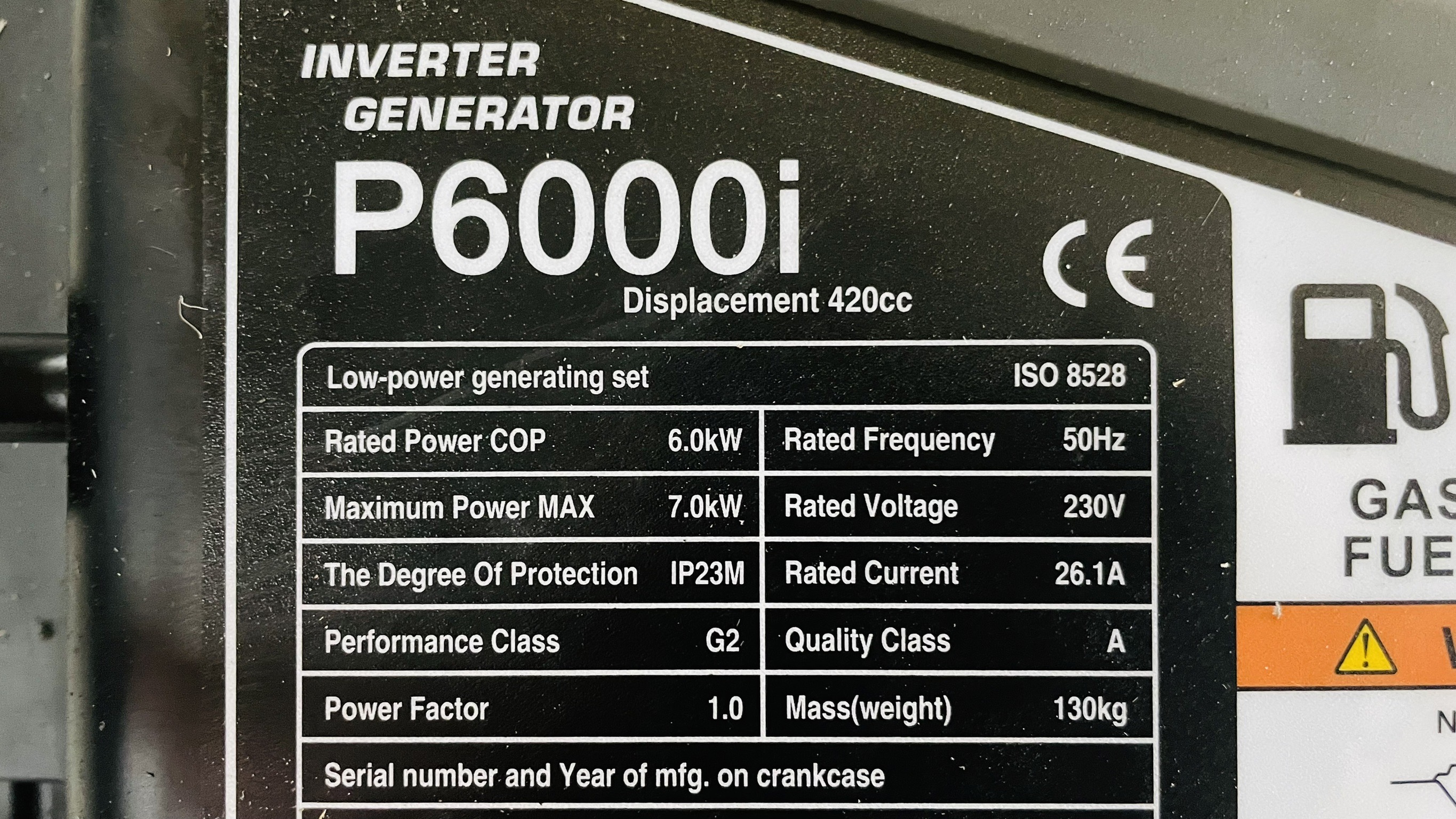 เครื่องปั่นไฟ Atlas Copco รุ่น P6000i ขนด 7kW - S.E.A. POWER GENT CO ...