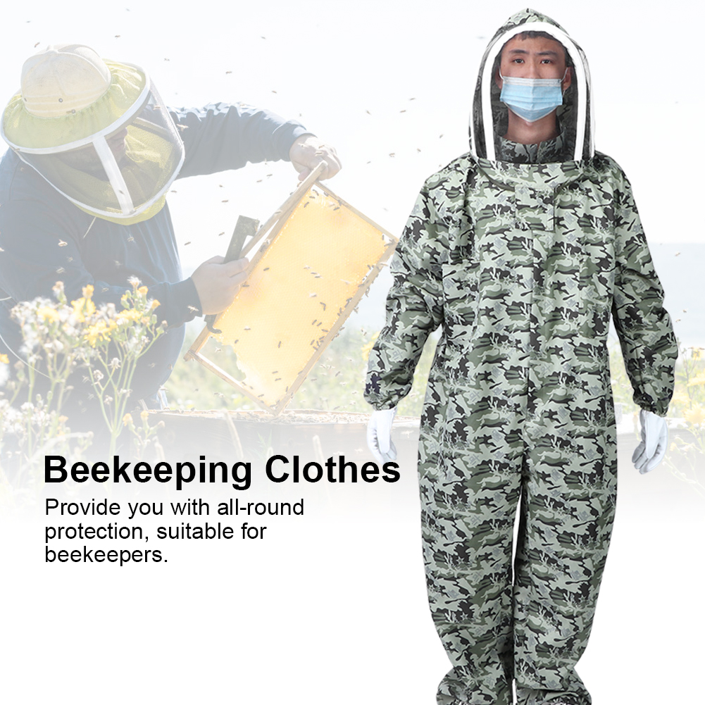 【COD】Double Zippers One-Piece Bee Suit ชุดป้องกันการเลี้ยงผึ้งพร้อมถุง ...