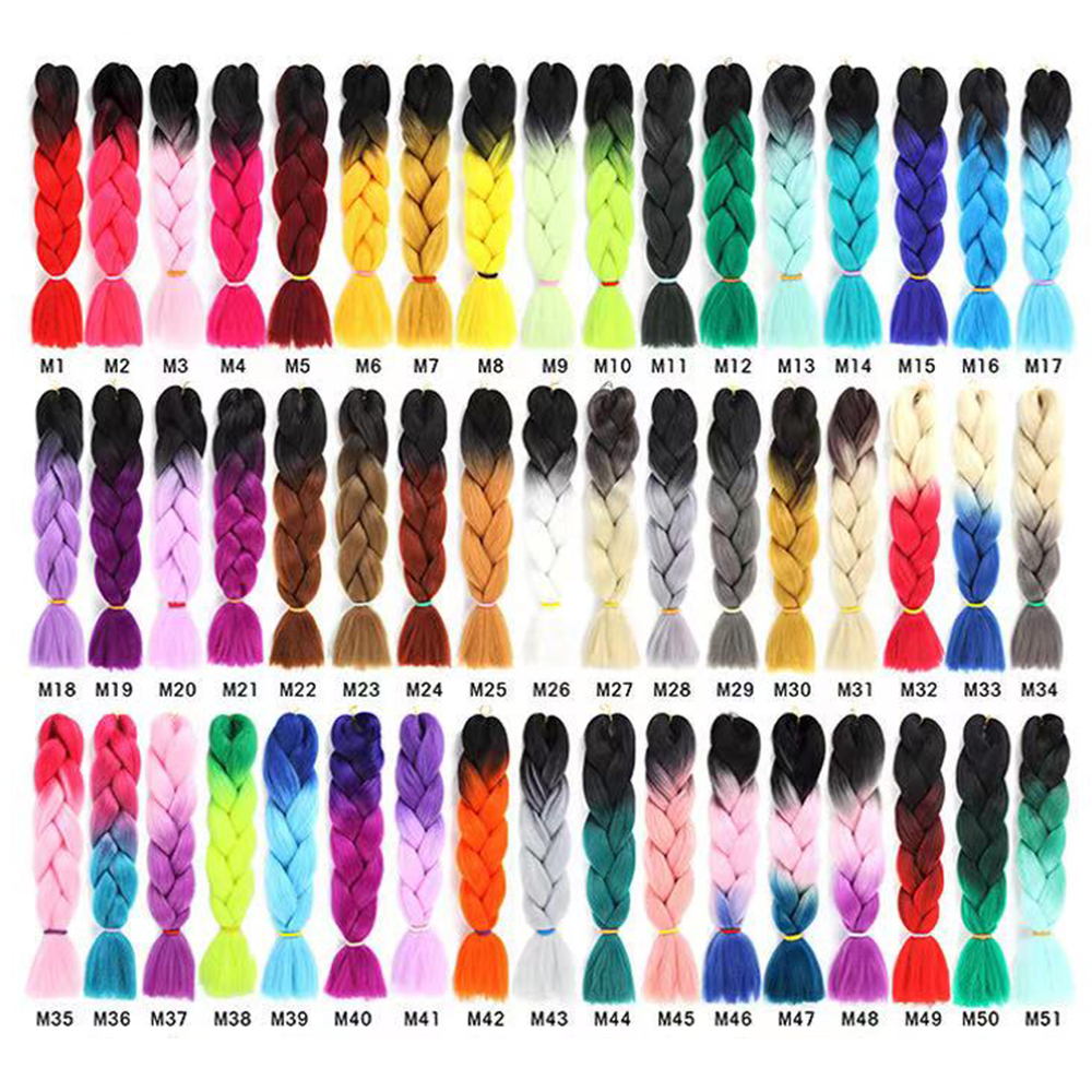 CLong Jumbo Braids 24 Inch Color Braiding Ombre Synthetic Hair ...