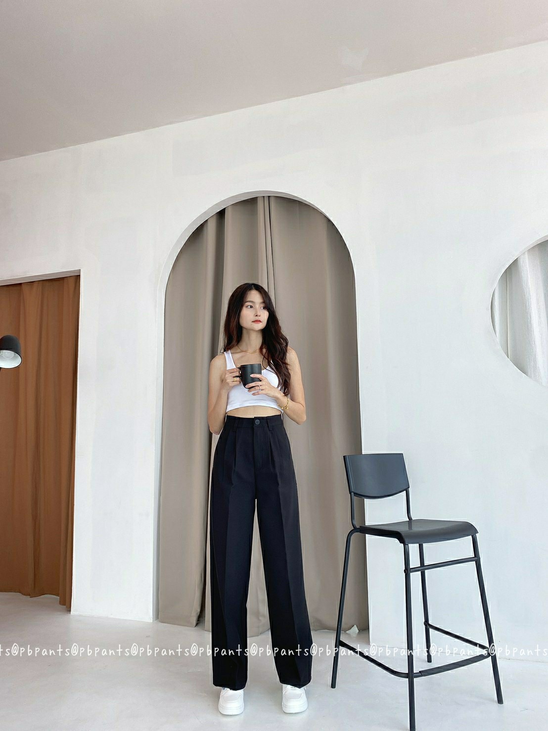 (9K)Wide leg trouser กางเกงขาบาน กระบอกกลาง | Lazada.co.th