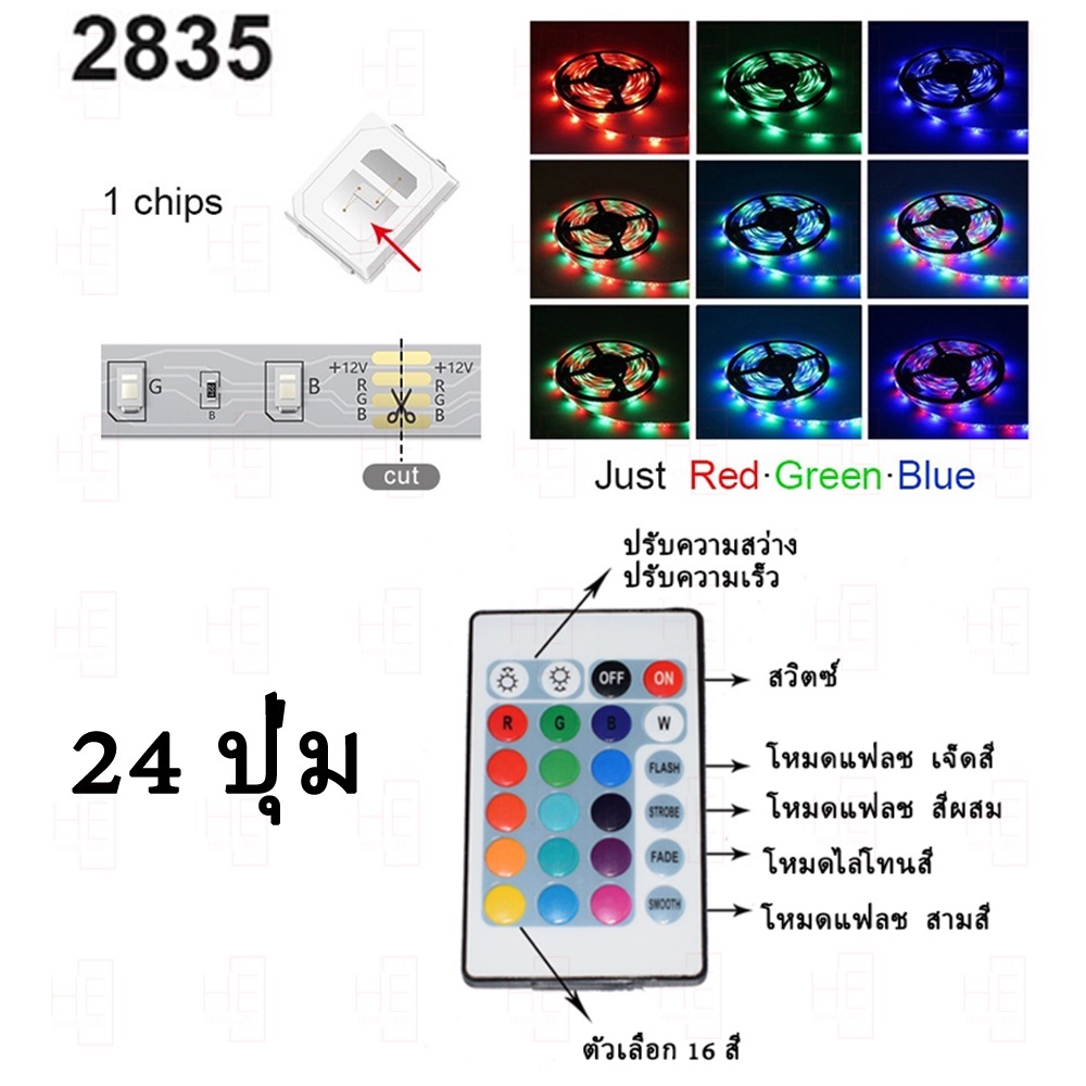 MAJOE ไฟติดห้อง ไฟ LED แบบเส้นRGB ไล่ระดับสีที่มีสีสัน 5050 2835 ขนาด5m 10m 15m 20m ไฟ LED ไฟ ...