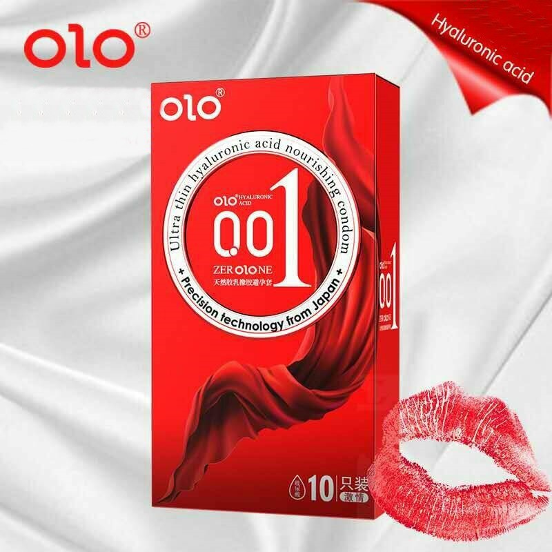 ถุงยางอนามัย OLO R ผิวขรุขระ บาง 0.01 มม. 10 ชิ้น / 1 กล่อง CONDOM OLO 0.01 MM SIZE 52 MM ...
