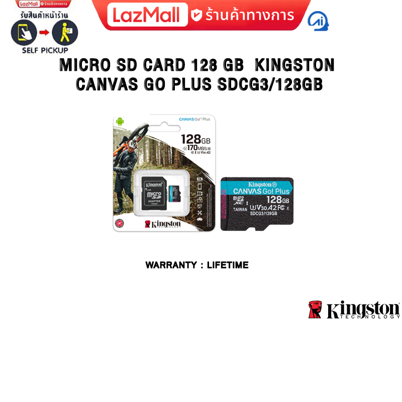 MICRO SD CARD 128 GB KINGSTON CANVAS GO PLUS SDCG3128GB ประกัน LIFETIME ...