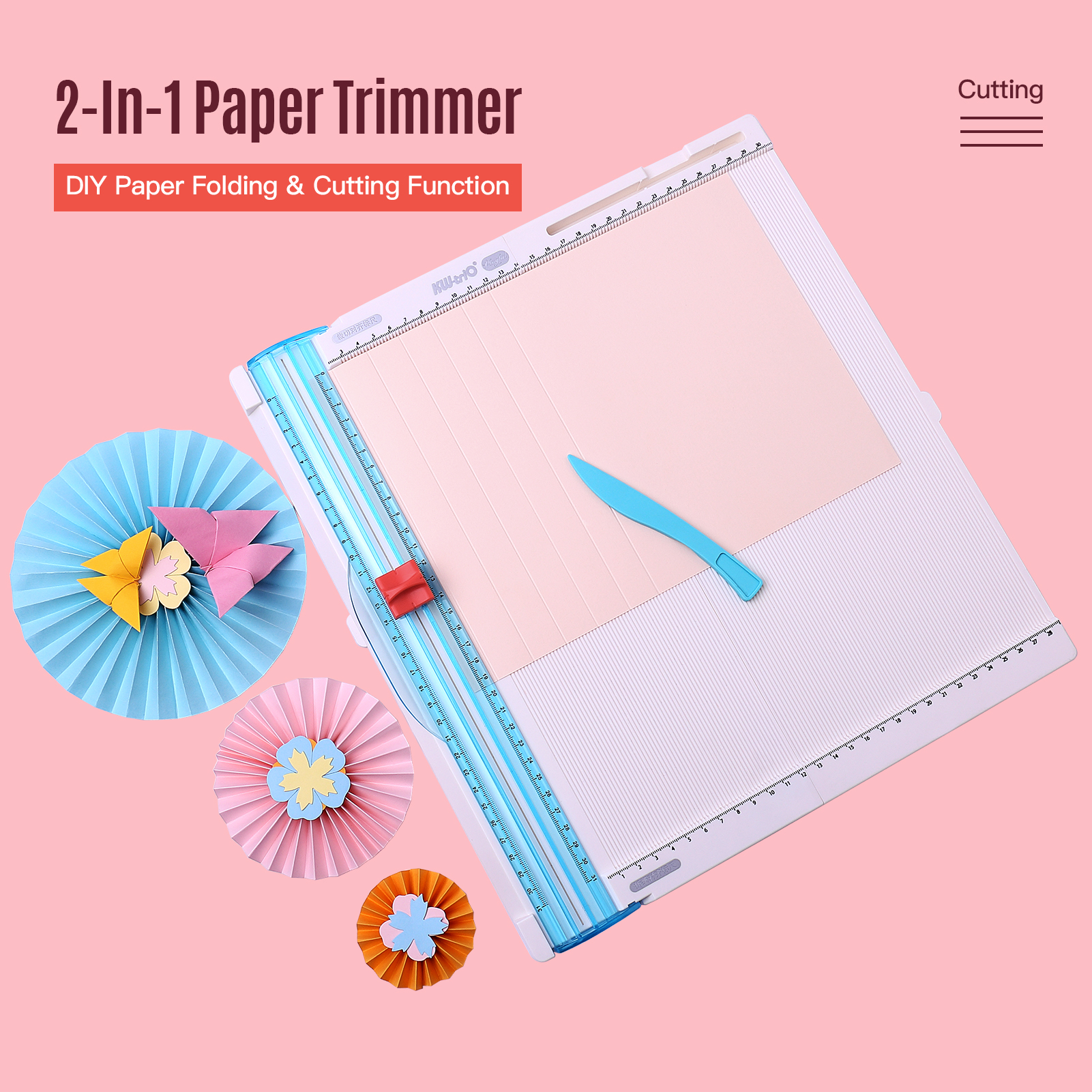 KW-trio 2-In-1 Desktop Paper Cutter Foldable Craft Paper Trimmer 12.2 ...