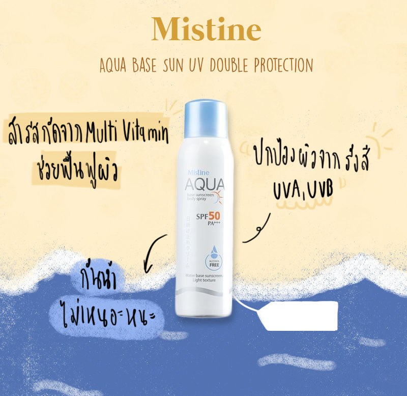 Mistine Aqua Base Sunscreen Body Lotion / Spray SPF 50 A+++ 70ml/100ml มิสทีน โลชั่นกันแดด ...