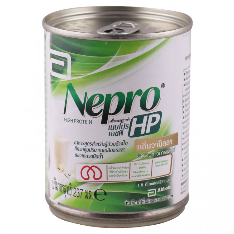 Nepro HP Liquid Vanilla 237 mL เนบโปร เอชพี ชนิดน้ำ วานิลลา 237 มล. อาหารเสริมสำหรับผู้ป่วยฟอกไต ...