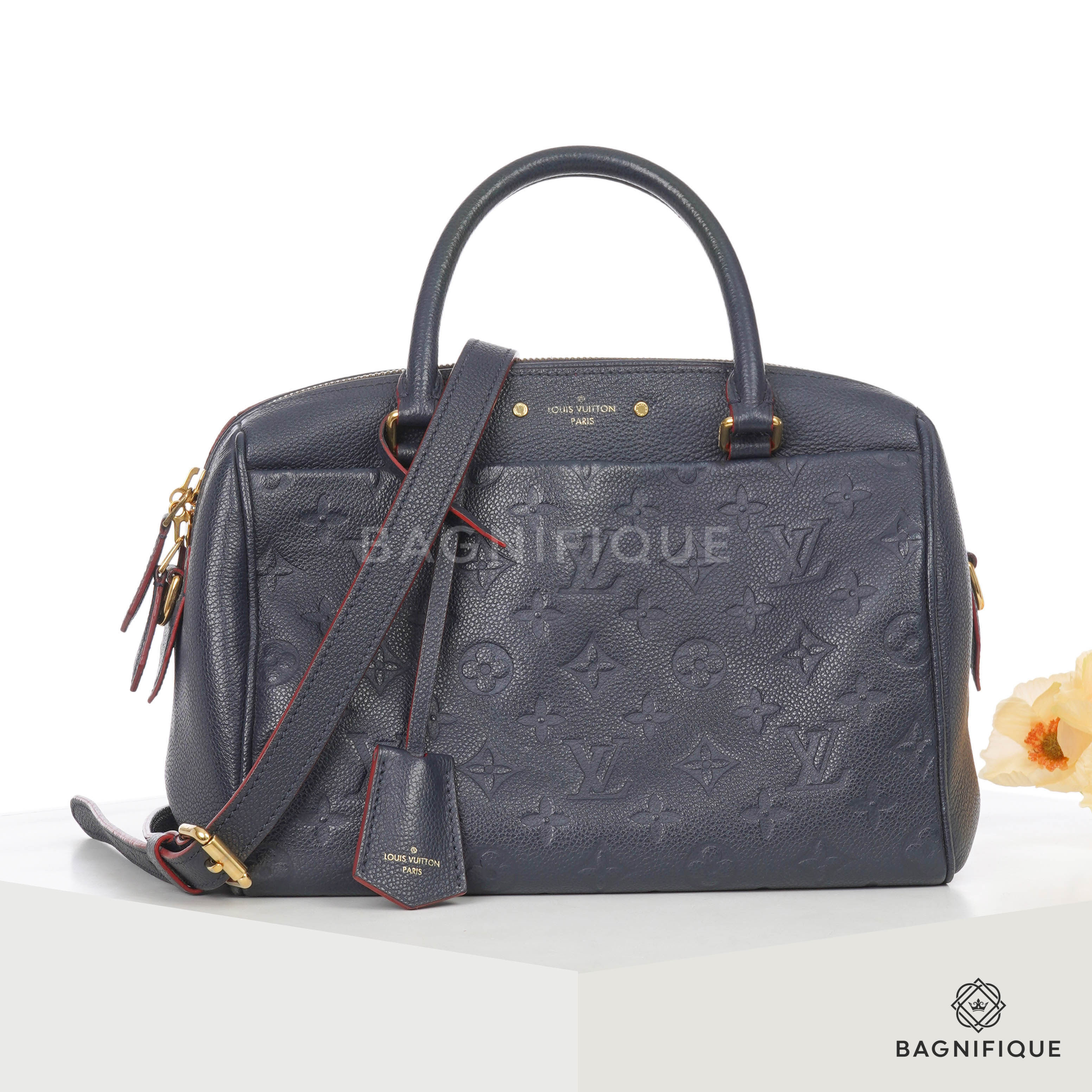 LOUIS VUITTON SPEEDY BAND 25 NAVY RED EMBOSSED GHW - BNF BRANDNAME ...