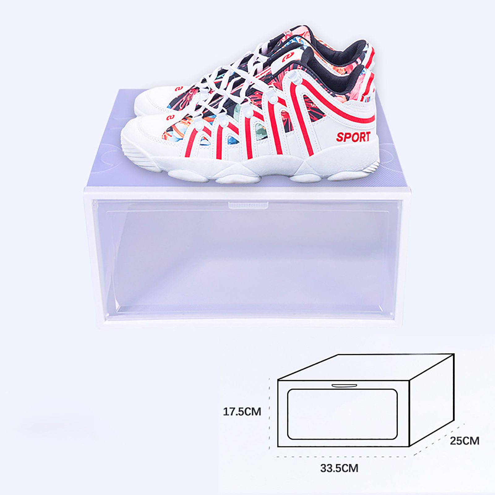กล่องเก็บรองเท้า Sneaker Storage Box Side Open Multipurpose Stackable ...
