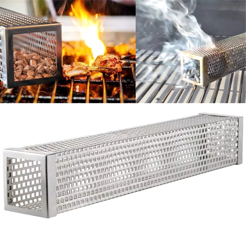 BBQ Grill Hot Cold Smoking Mesh Tube Smoke Generator Stainless Pellet ...