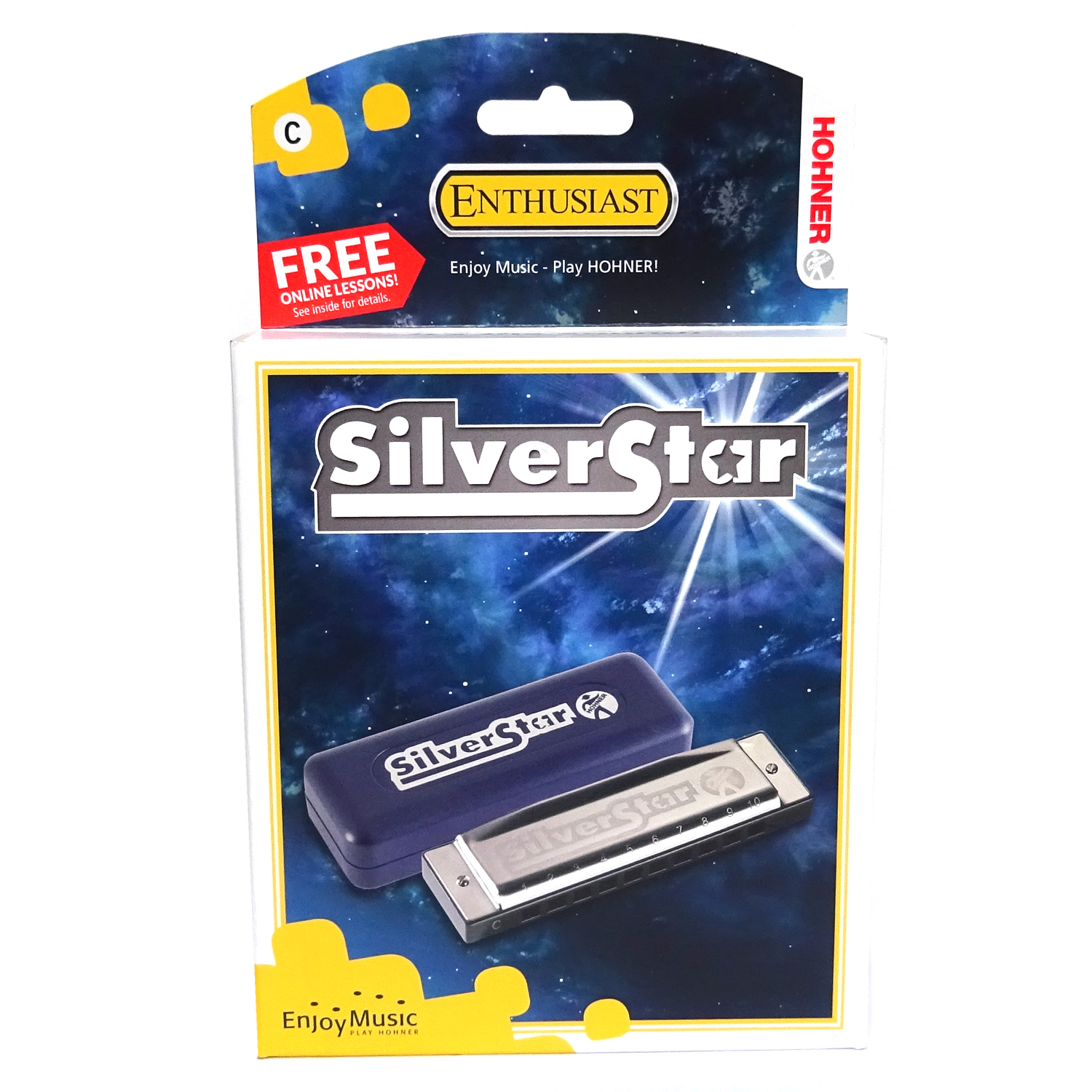 HOHNER ฮาร์โมนิก้า รุ่น Silver Star 10 ช่อง เลือกคีย์ได้ ฮาโมนิก้า เม้า ...