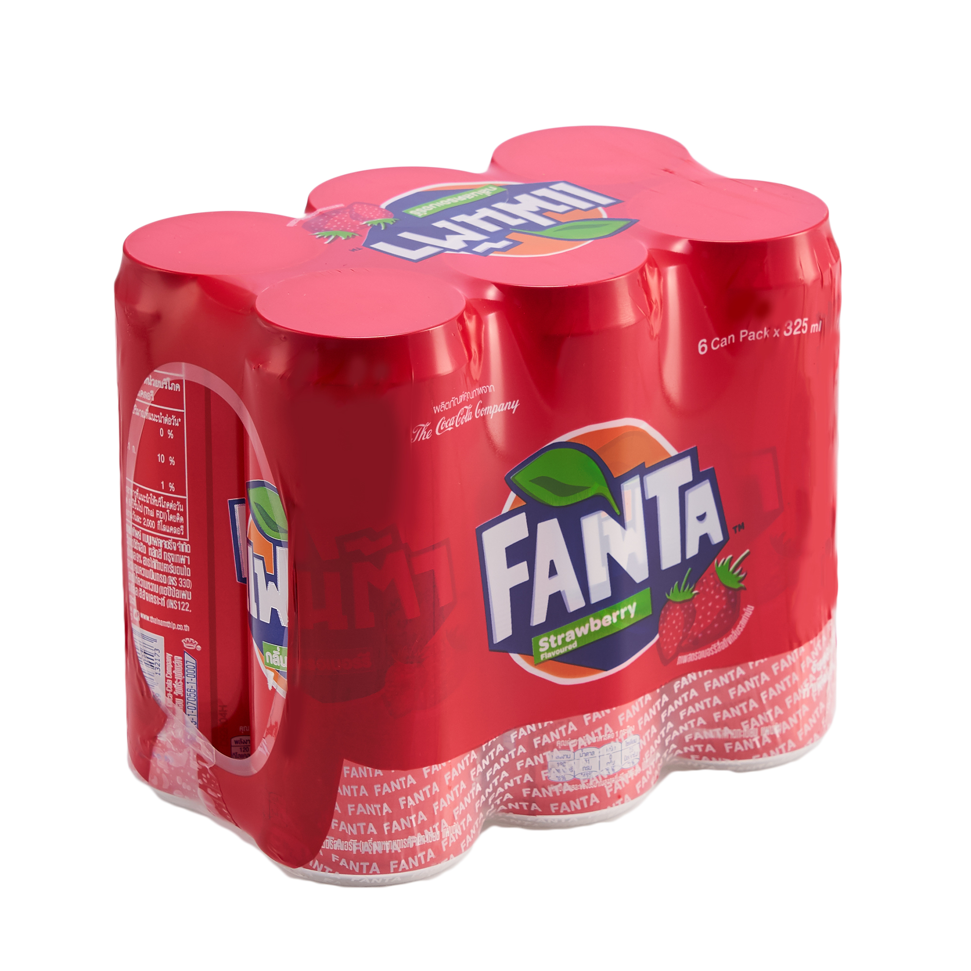 แฟนต้า น้ำอัดลม น้ำแดง 325 มล. 6 กระป๋อง Fanta Soft Drink Strawberry ...
