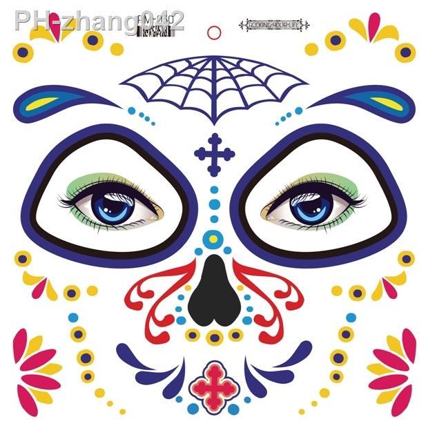 Halloween Holiday Face Tattoos Makeup Terror Spider and Scar Mask ...