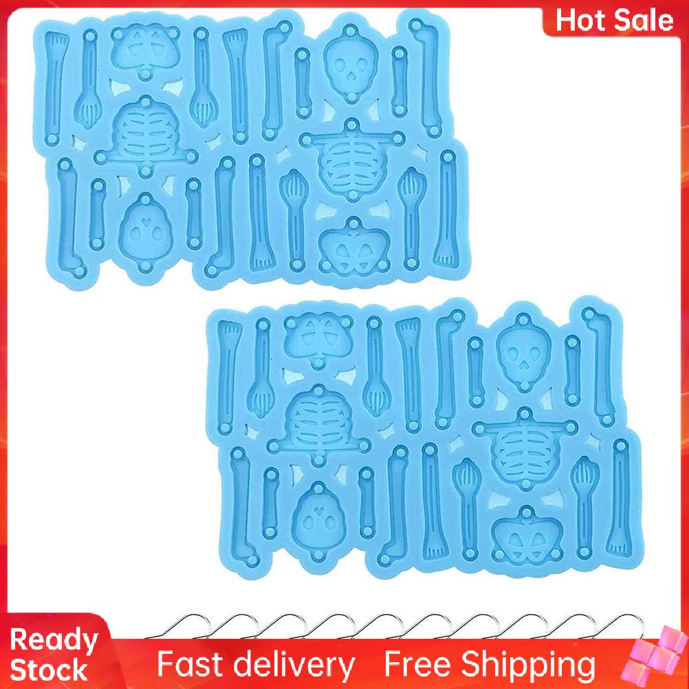 2Pcs Skeleton Earring Molds Silicone Epoxy Casting Molds for DIY ...
