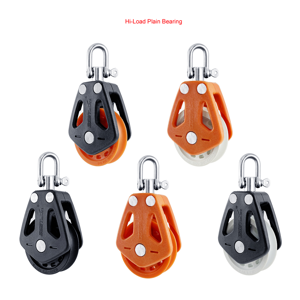 2X High Load Sheave Block Universal Head Single Pulley Swivel Shackle ...