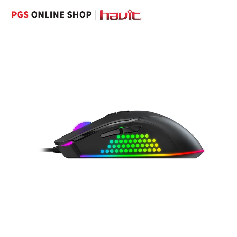 Havit MS 814 Gaming Mouse (เมาส์เกมมิ่ง) RGB backlit gaming mouse USB 800 -6400DPI สินค้ารับ ...
